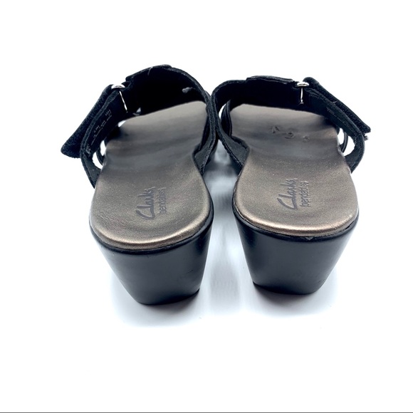 Clarks | Shoes | Clarks Bendable Black Leather Sandals | Poshmark